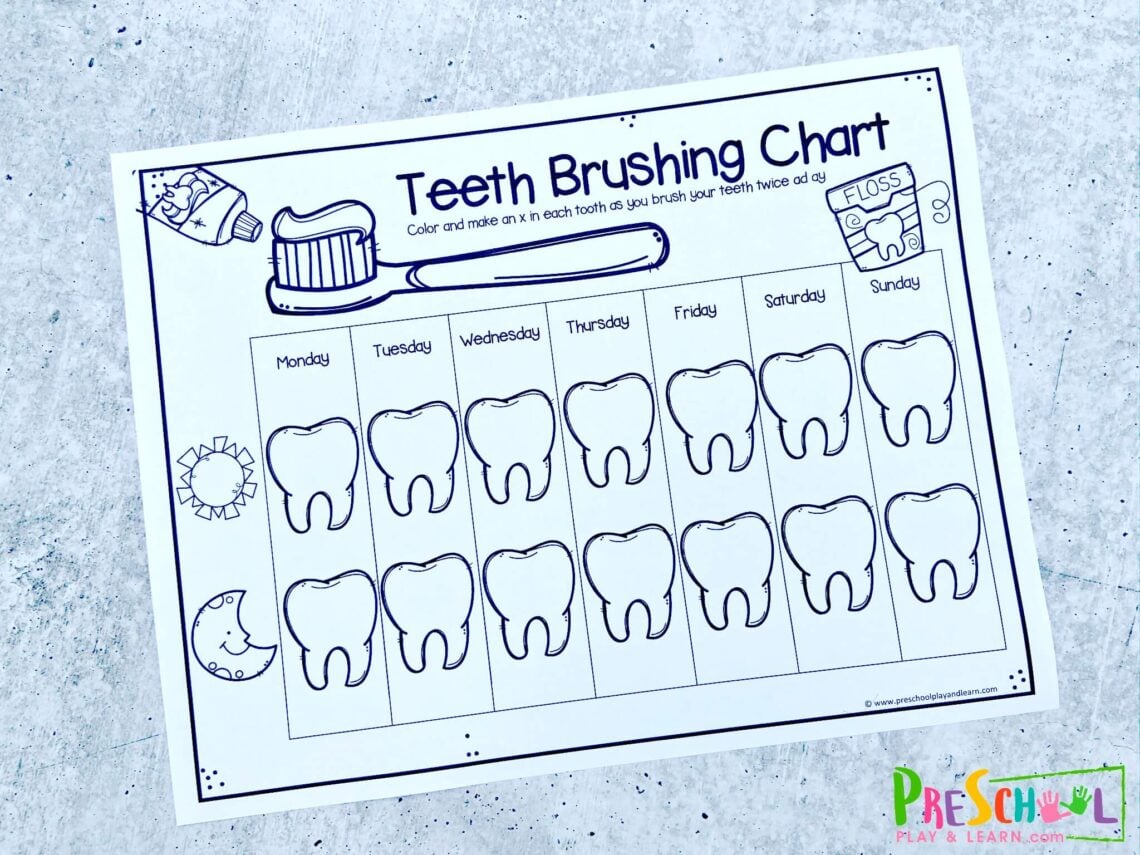 🦷 FREE Printable Teeth Brushing Chart for Kids
