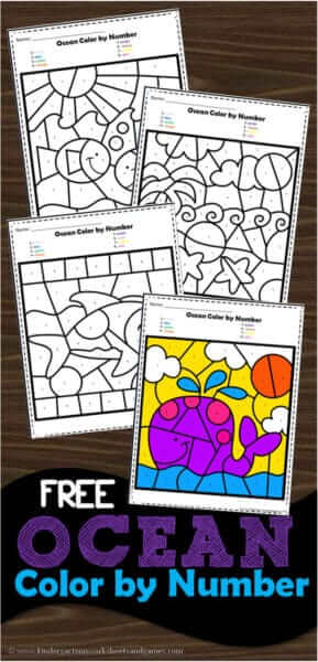 🐠 FREE Printable Ocean Counting Clip Cards