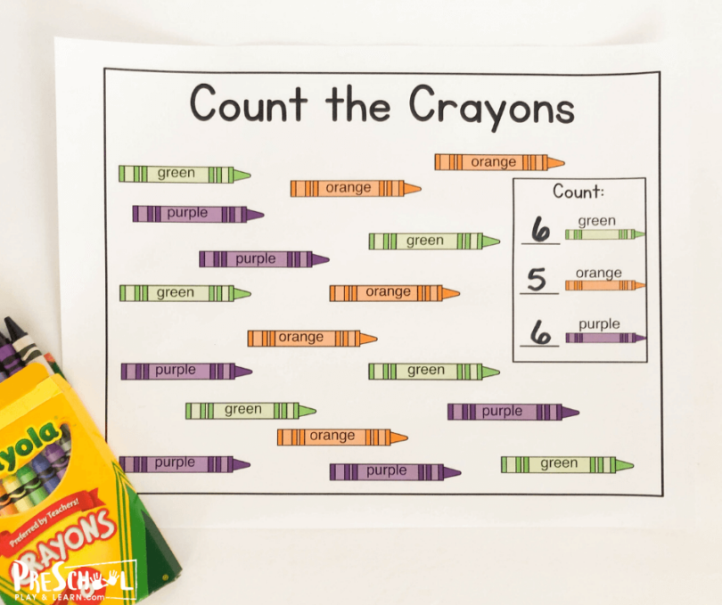 I Spy Colors - FREE Pritnable Crayon Preschool Worksheets