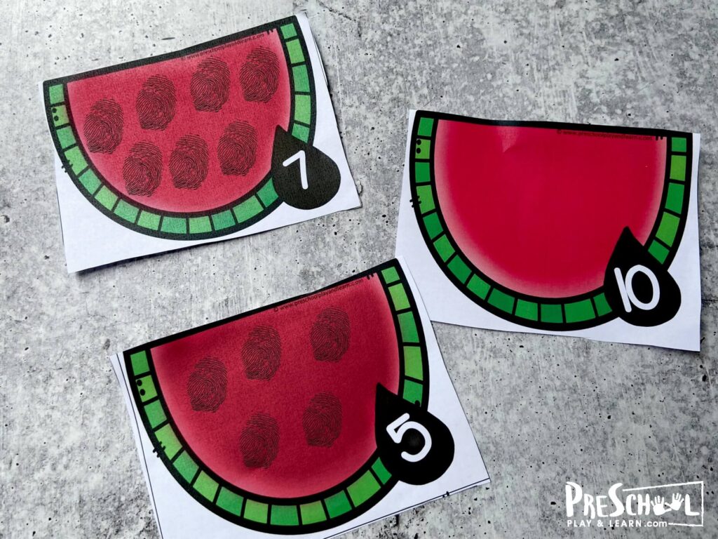 Hands-on FREE Printable Watermelon Counting Activity