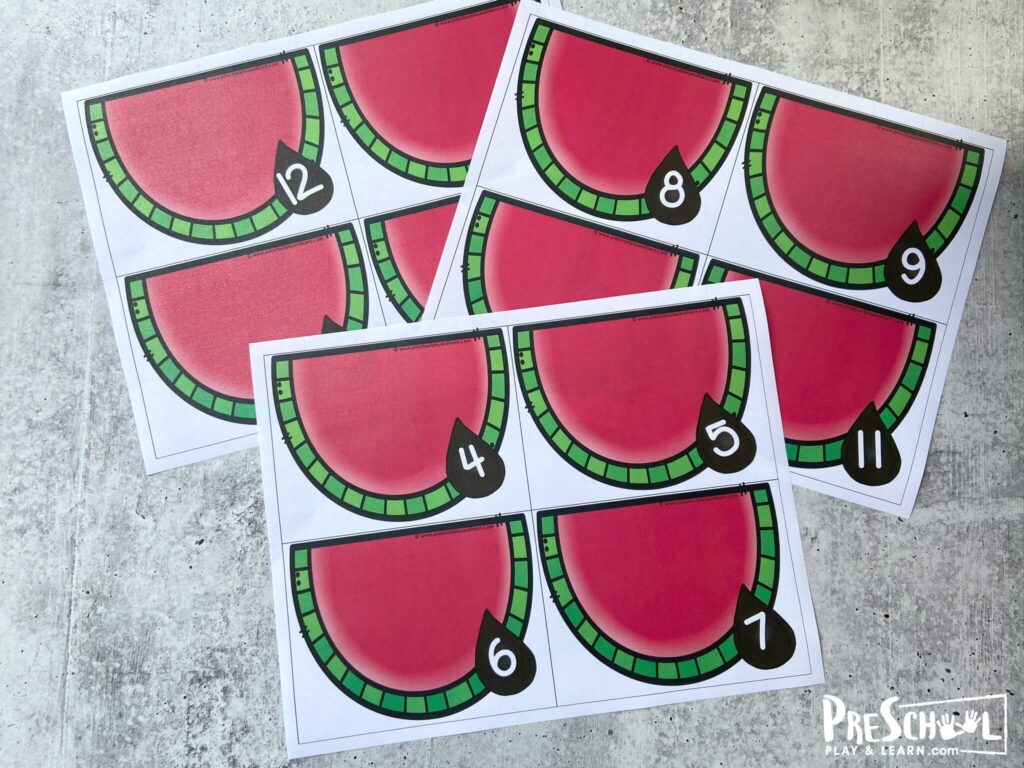 Hands-on FREE Printable Watermelon Counting Activity