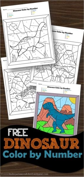 🦖 FREE Printable Dinosaur Number Recognition Games