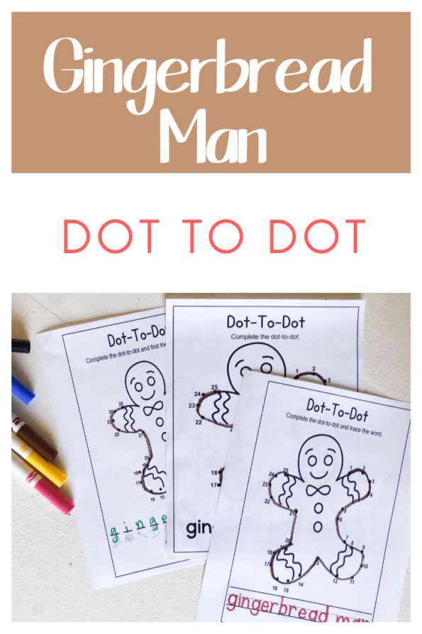 FREE Printable Gingerbread Man Connect The Dots Activity