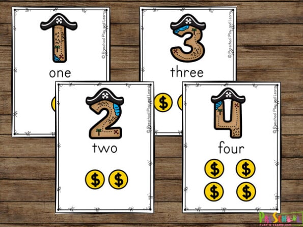 ‍☠️ FREE Pirate Number Flashcards Printable