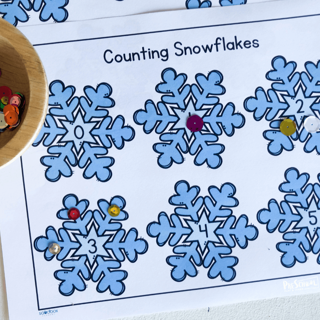 Counting Snowflakes - Printable Winter Math Activities