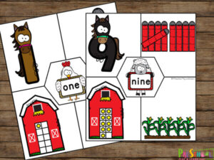 🚜 Farm Count to 10 Free Printable Puzzles