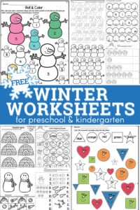 ️️ FREE Winter Worksheets for Preschoolers & Kindergarten