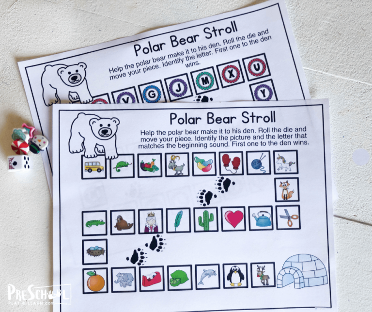 FREE Polar Bear Alphabet Games - Preschool Literacy Activity