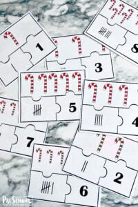 🎄 FREE Printable Candy Cane Number Sense Math Puzzles