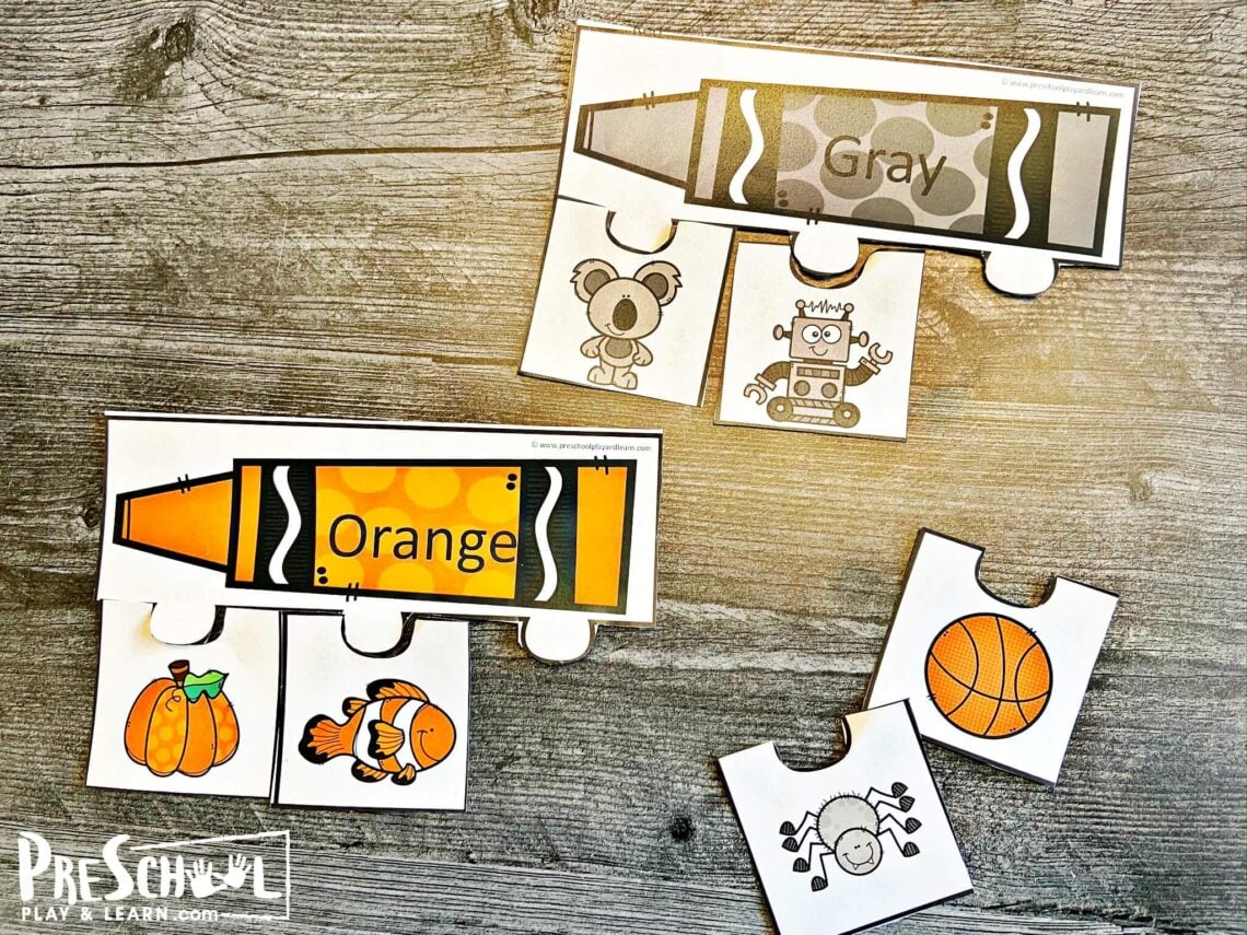 FREE Printable Color Puzzles - Fun Color Activity for Preschoolers