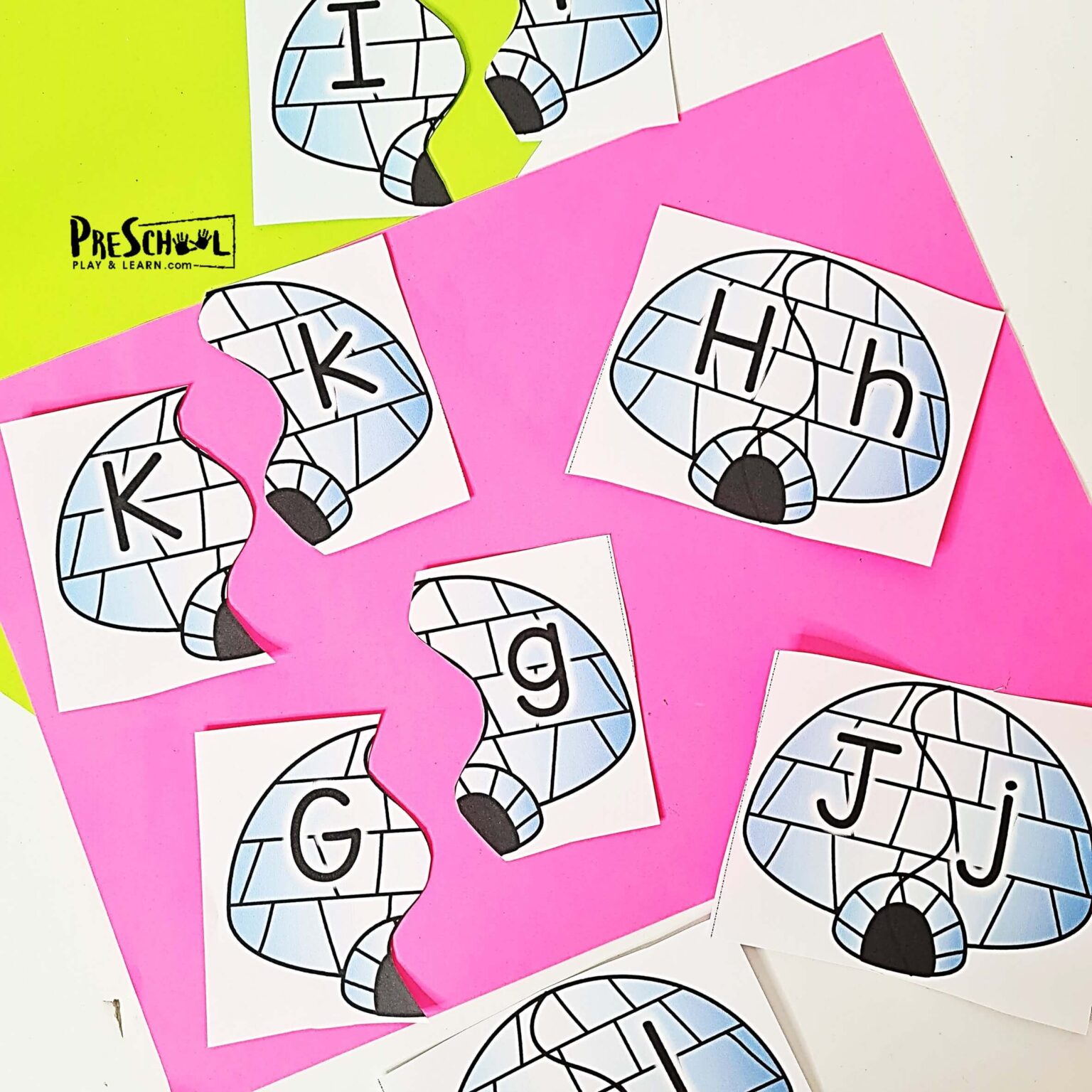 FREE Printable Alphabet Letter Igloo Puzzles