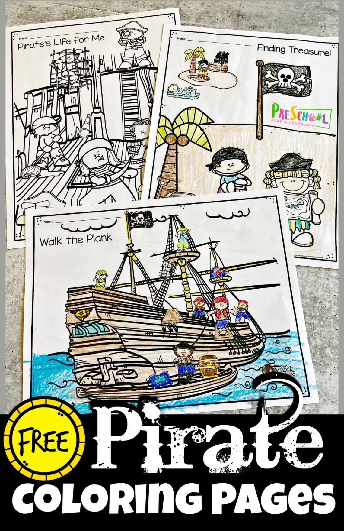 🏴‍☠️ FREE Printable Pirate Worksheets for Preschoolers