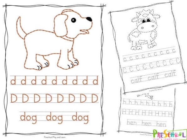🐴 FREE Farm Animal Alphabet Tracing Worksheets