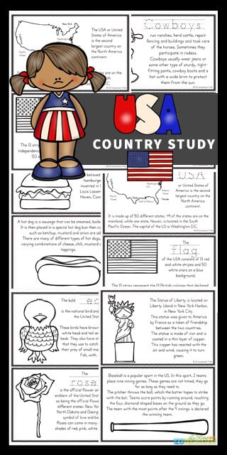 🦅 FREE Patriotic American Symbols for Kids Readers to Color, and Learn
