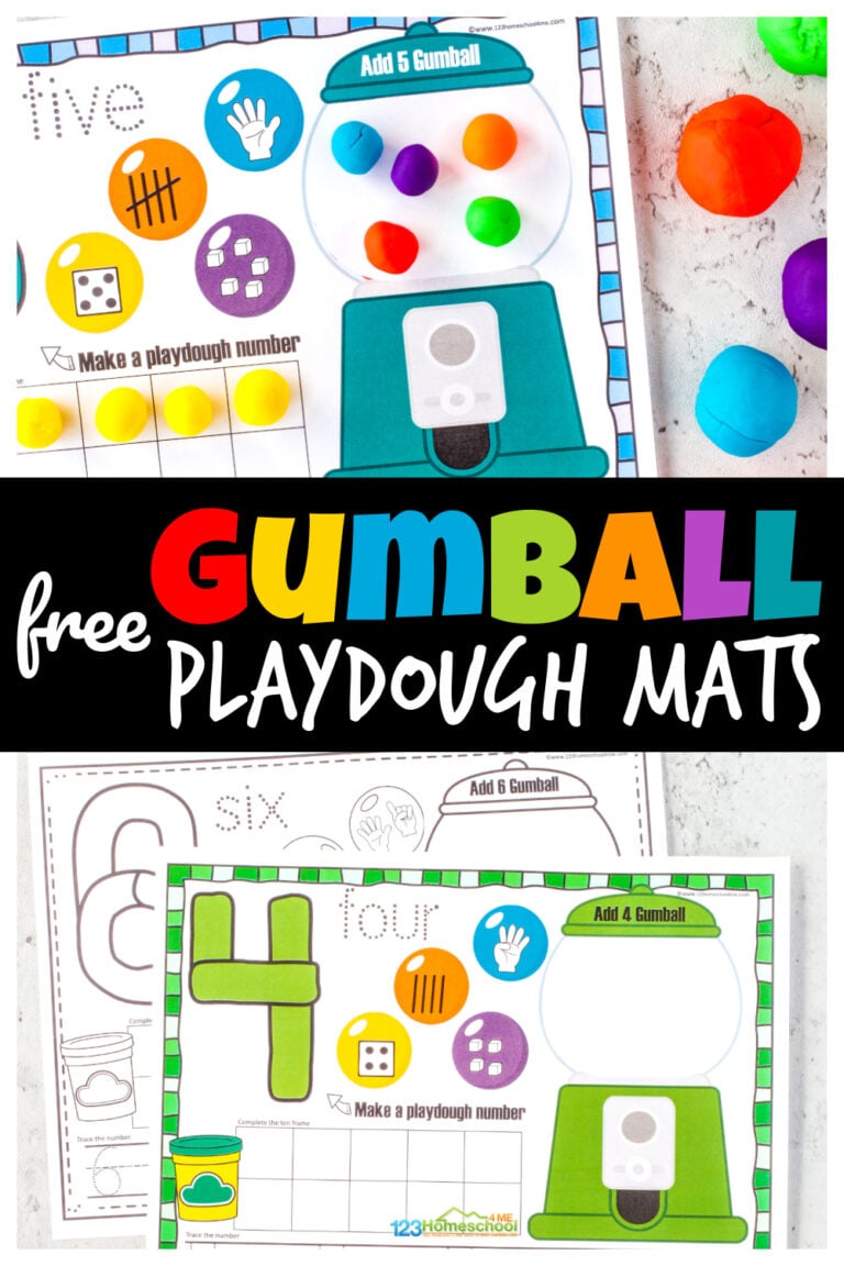 🌼 FREE Printable Flower Shape Playdough Mats