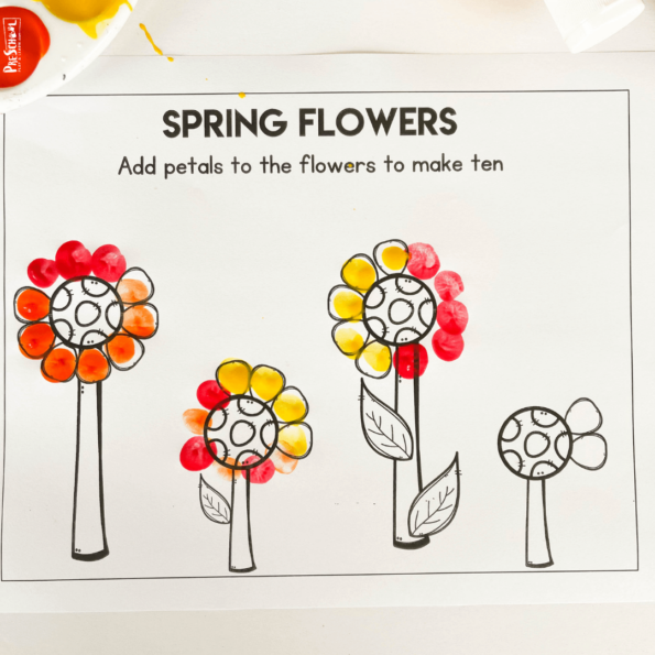 🌼FREE Printable Spring Flowers Preschool Counting to 10 Worksheets