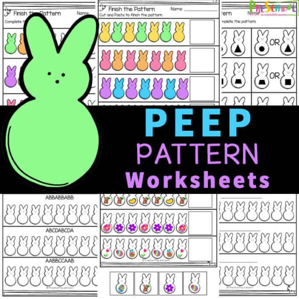 🐰 FREE Printable Peep Easter Pattern Worksheets Preschool