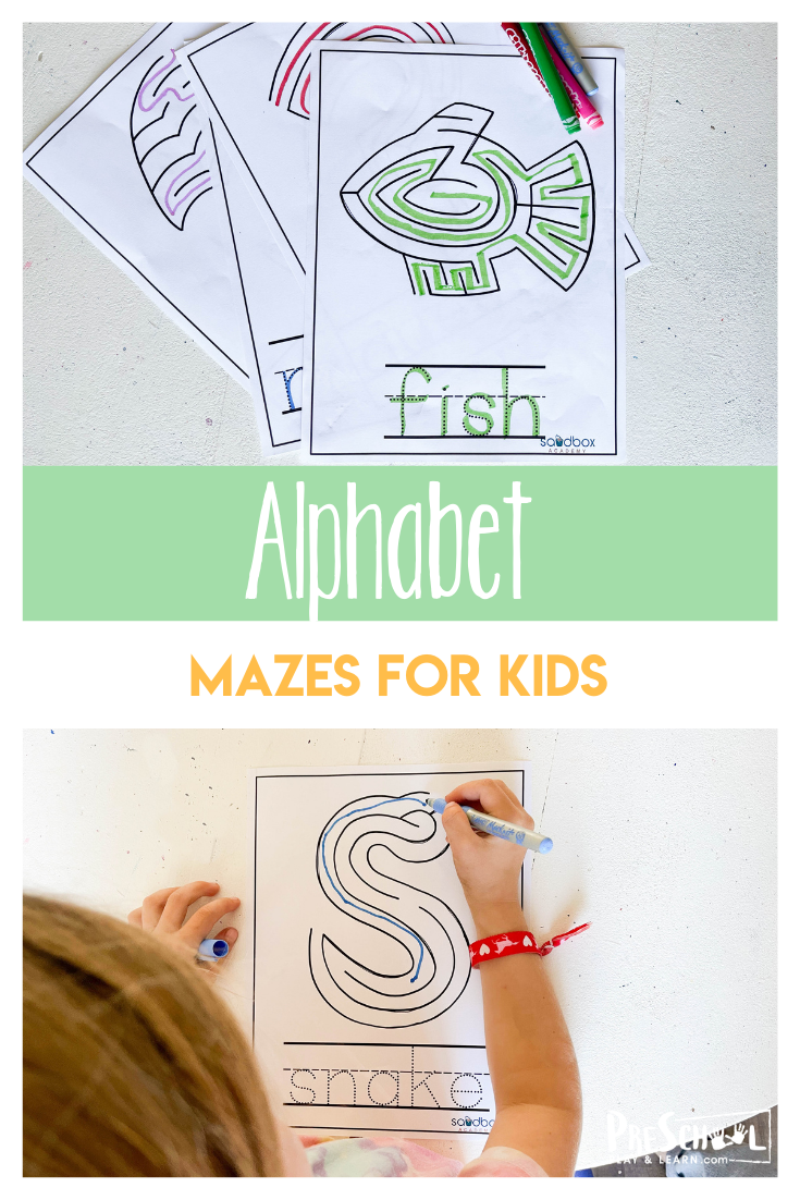 FREE Letter Mazes A to Z - FREE Printable Worksheets for Preschoolers