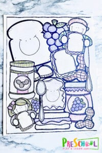 FREE FREE Printable Peanut Butter and Jelly Day Coloring Pages