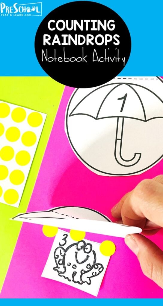 FREE FREE Printable Raindrop Spring Counting Activities for Preschoolers