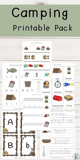 🔦 FREE Camping Counting Worksheets Activity for Preschoolers