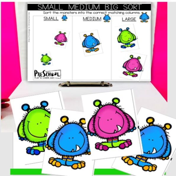 FREE Printable Monster Big and Small Sorting Activities