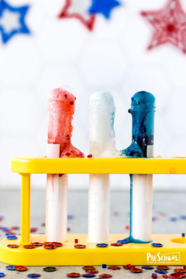 🧪 Fourth of July Red White and Blue Science Experiment