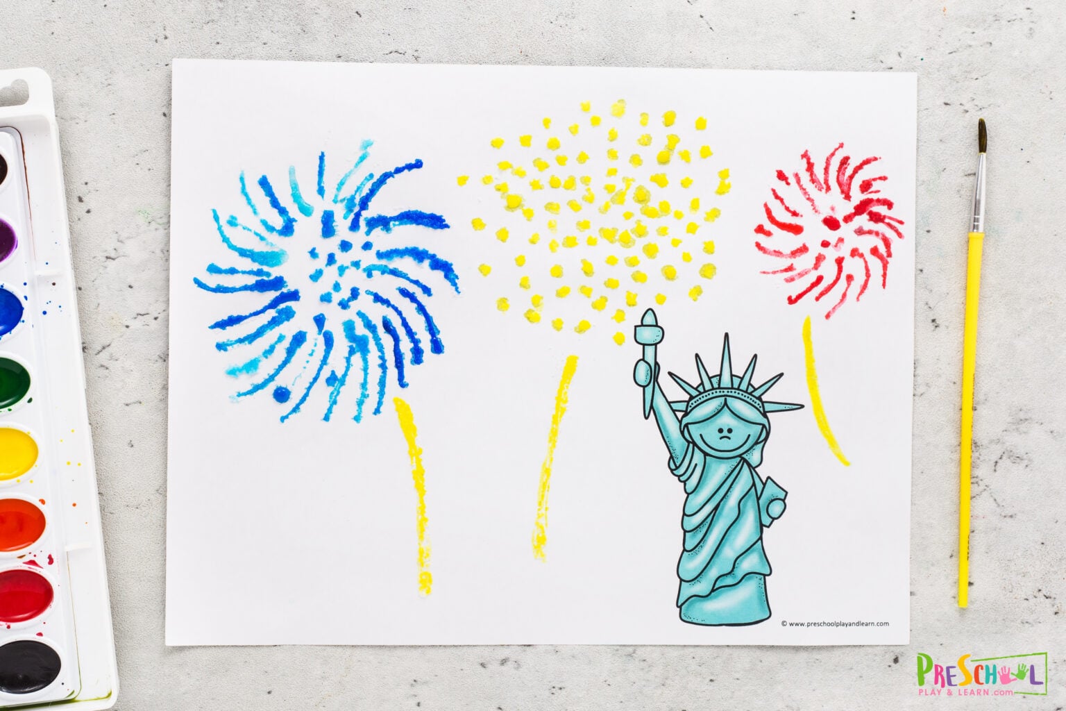 4th of July Firework Craft for Preschoolers (with free printables)