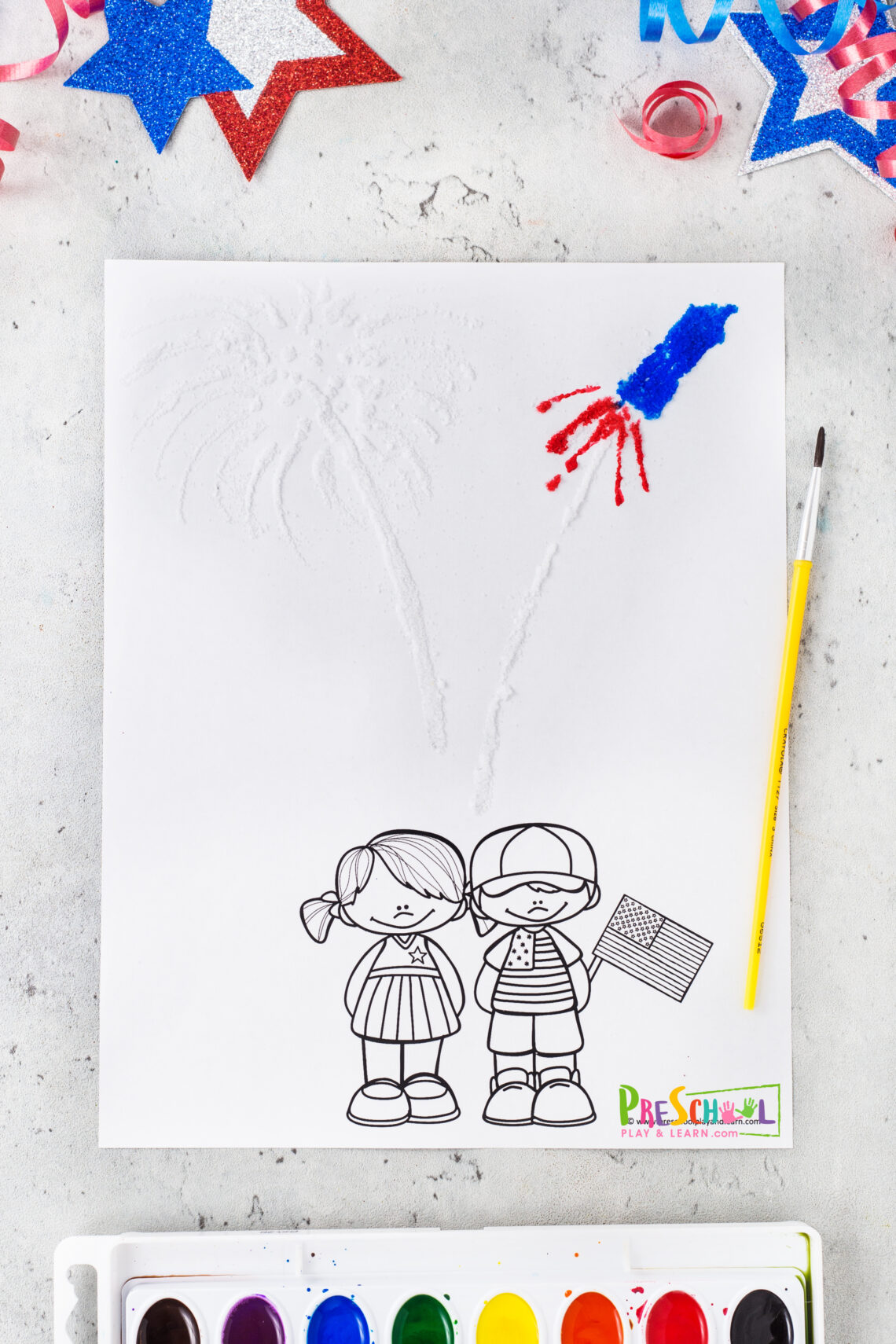 4th of July Firework Craft for Preschoolers (with free printables)