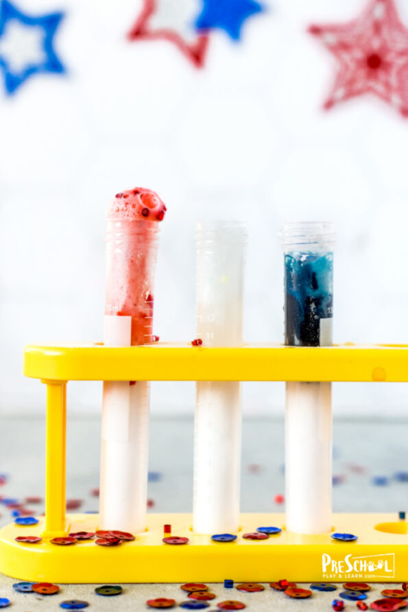 🧪 Fourth of July Red White and Blue Science Experiment