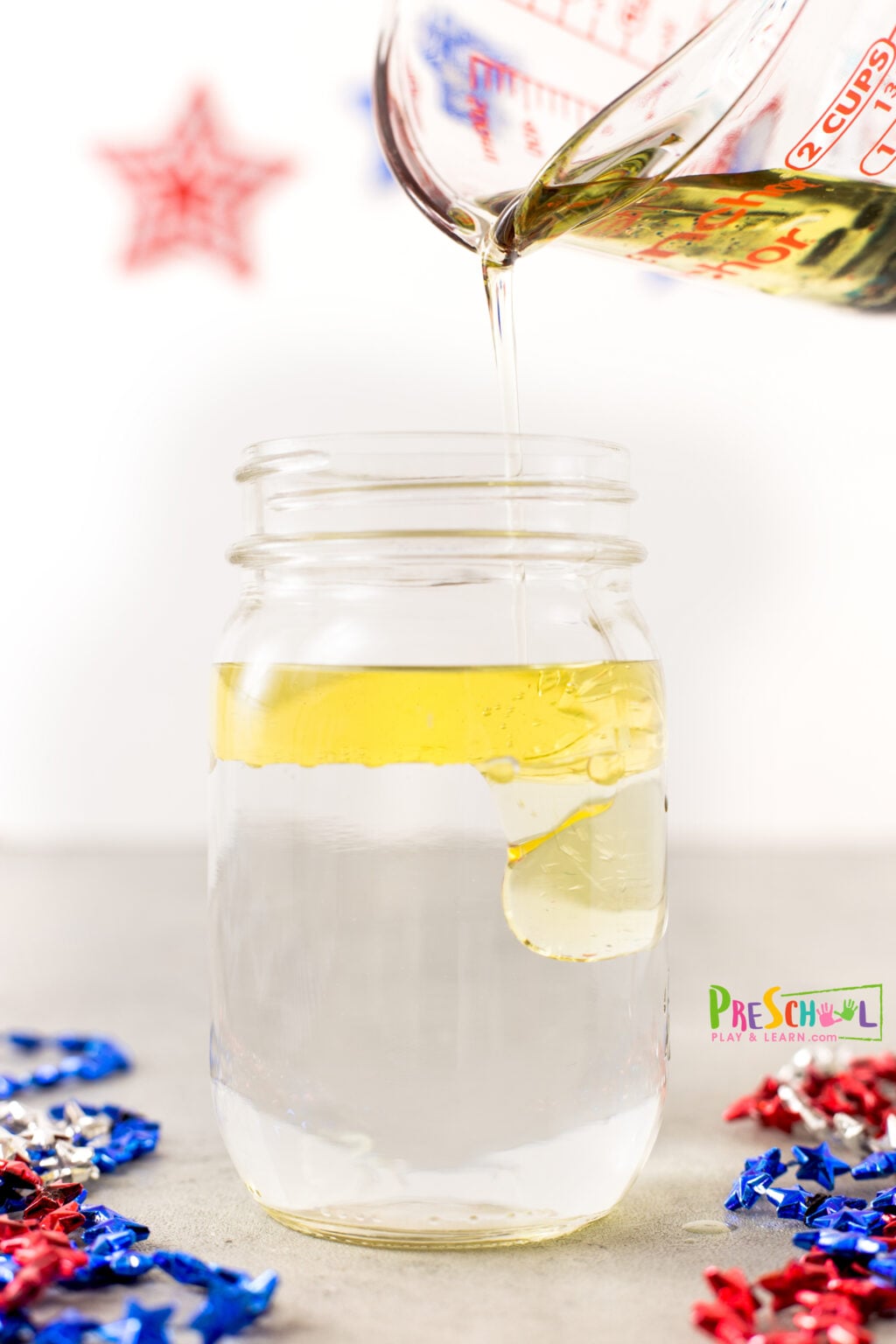 🦅 Fireworks in a Jar - 4th of July Oil and Water Science Experiment