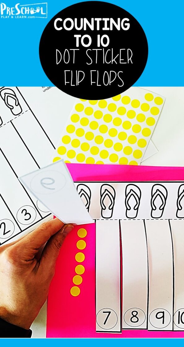 Summer Flip Flip Counting to 20 – Sticker Activity for Preschoolers