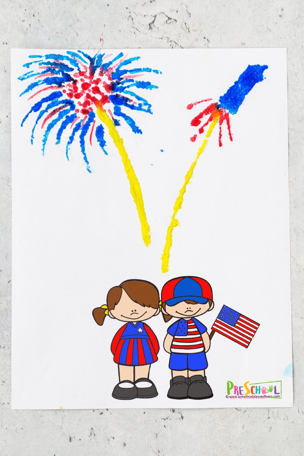 4th of July Firework Craft for Preschoolers (with free printables)