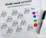 🦈 FREE Shark Preschool Name Activity