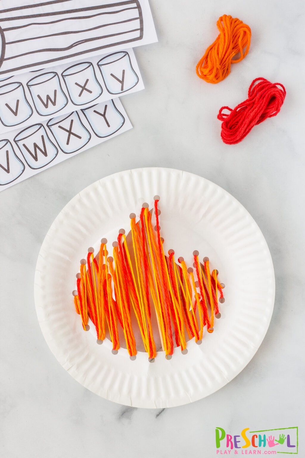 🔥 Camping Name Craft for Preschool Kids - Free Printable Template