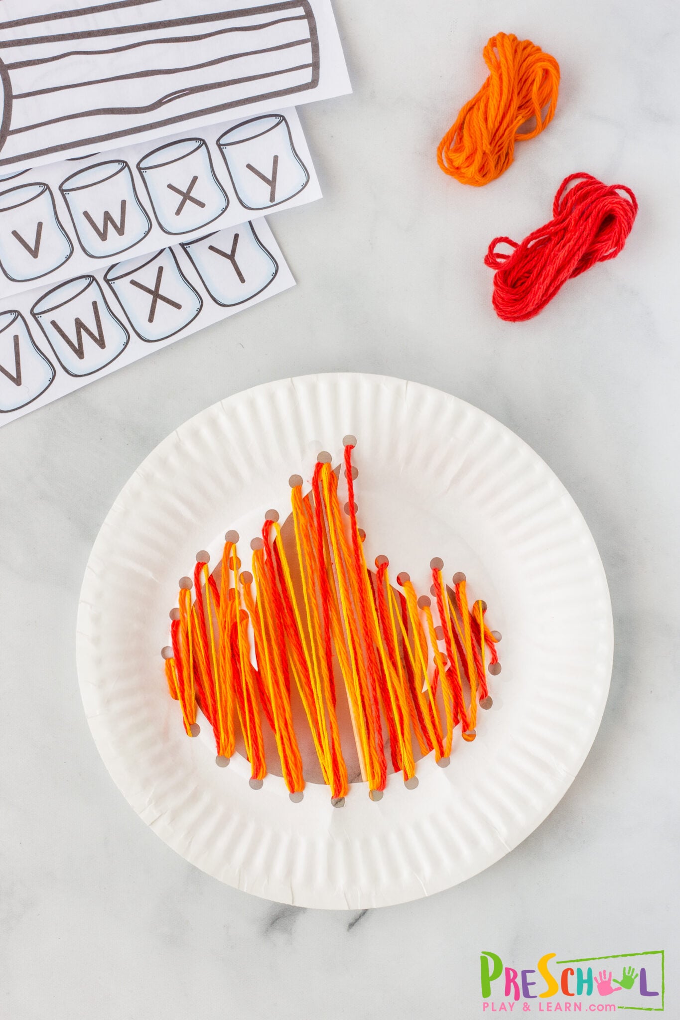 🔥 Camping Name Craft for Preschool Kids - Free Printable Template