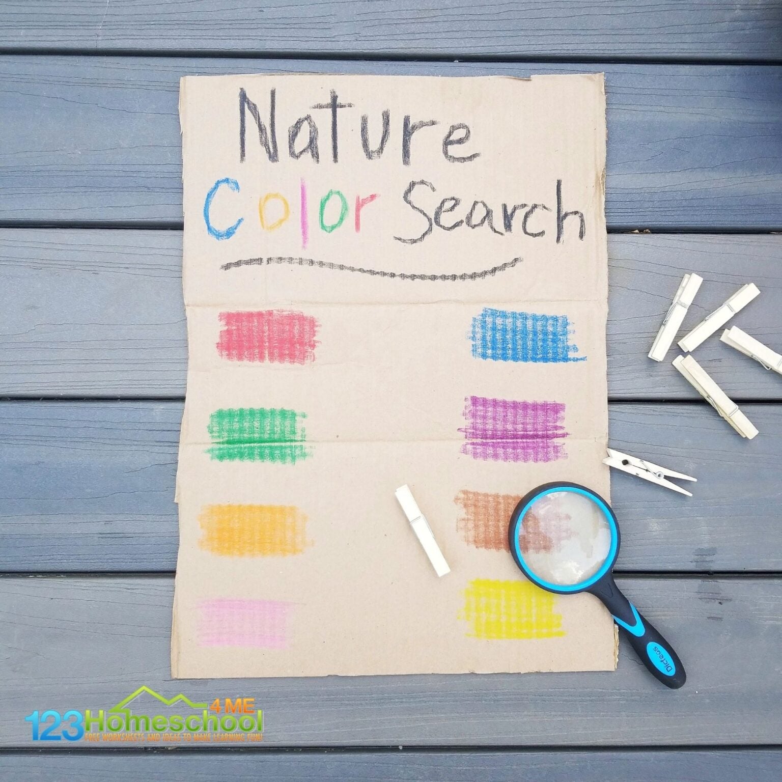 Color Outdoor Nature Scavenger Hunt for Preschoolers