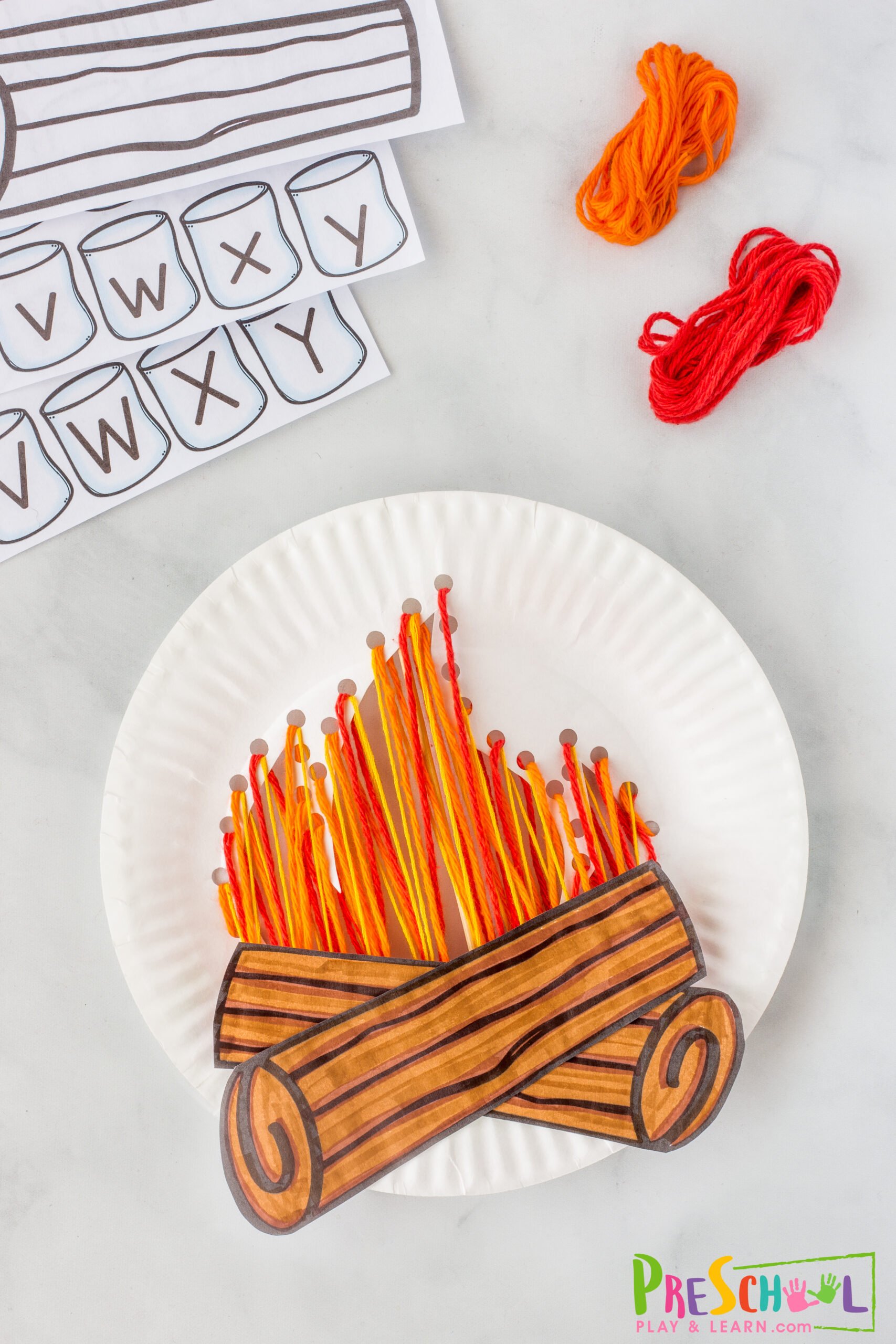 🔥 Camping Name Craft for Preschool Kids