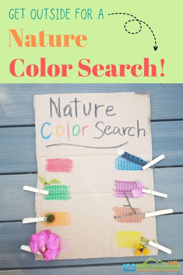 Color Outdoor Nature Scavenger Hunt for Preschoolers