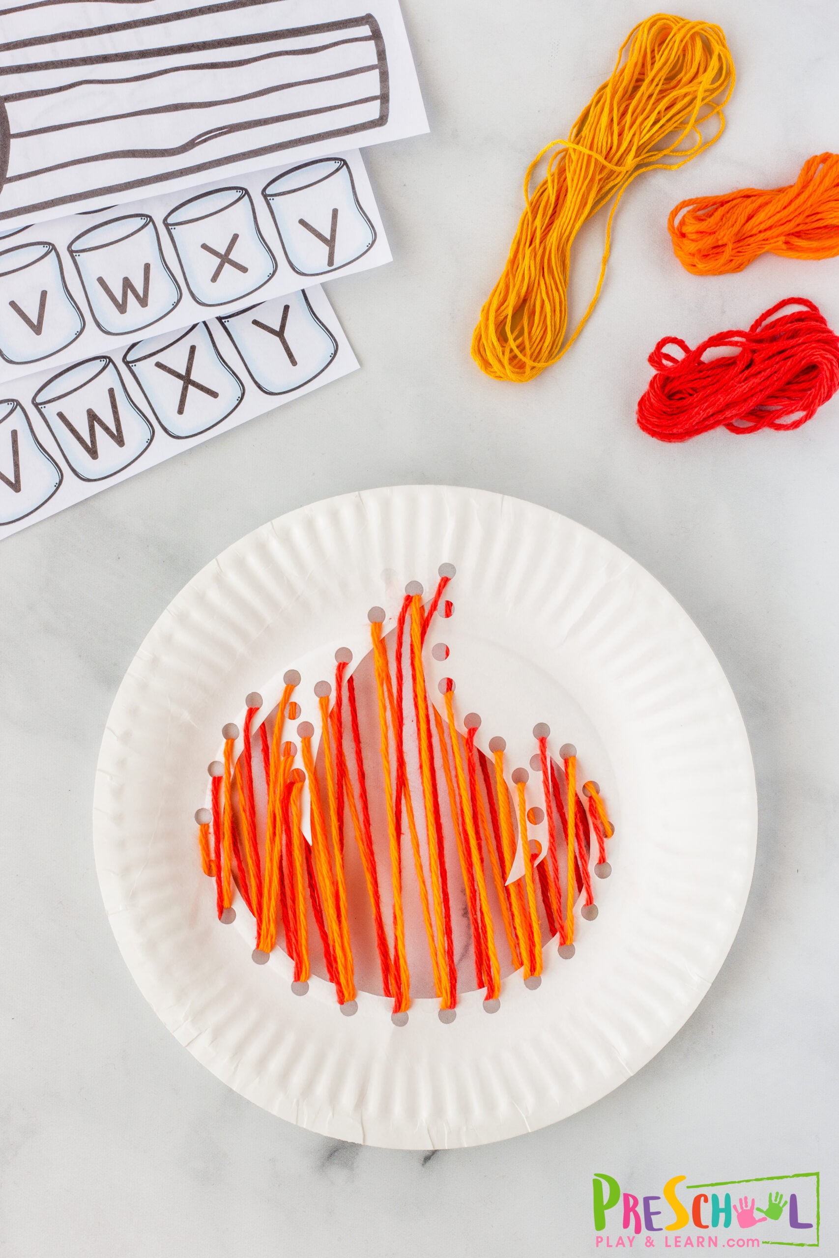 🔥 Camping Name Craft for Preschool Kids - Free Printable Template
