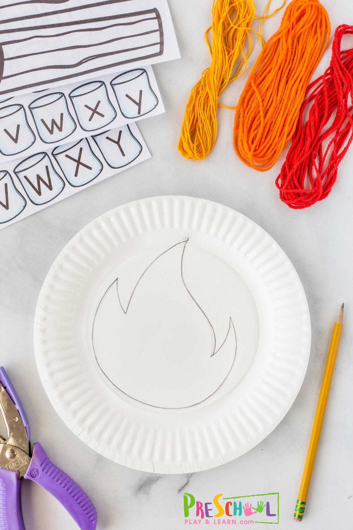 🔥 Camping Name Craft for Preschool Kids - Free Printable Template