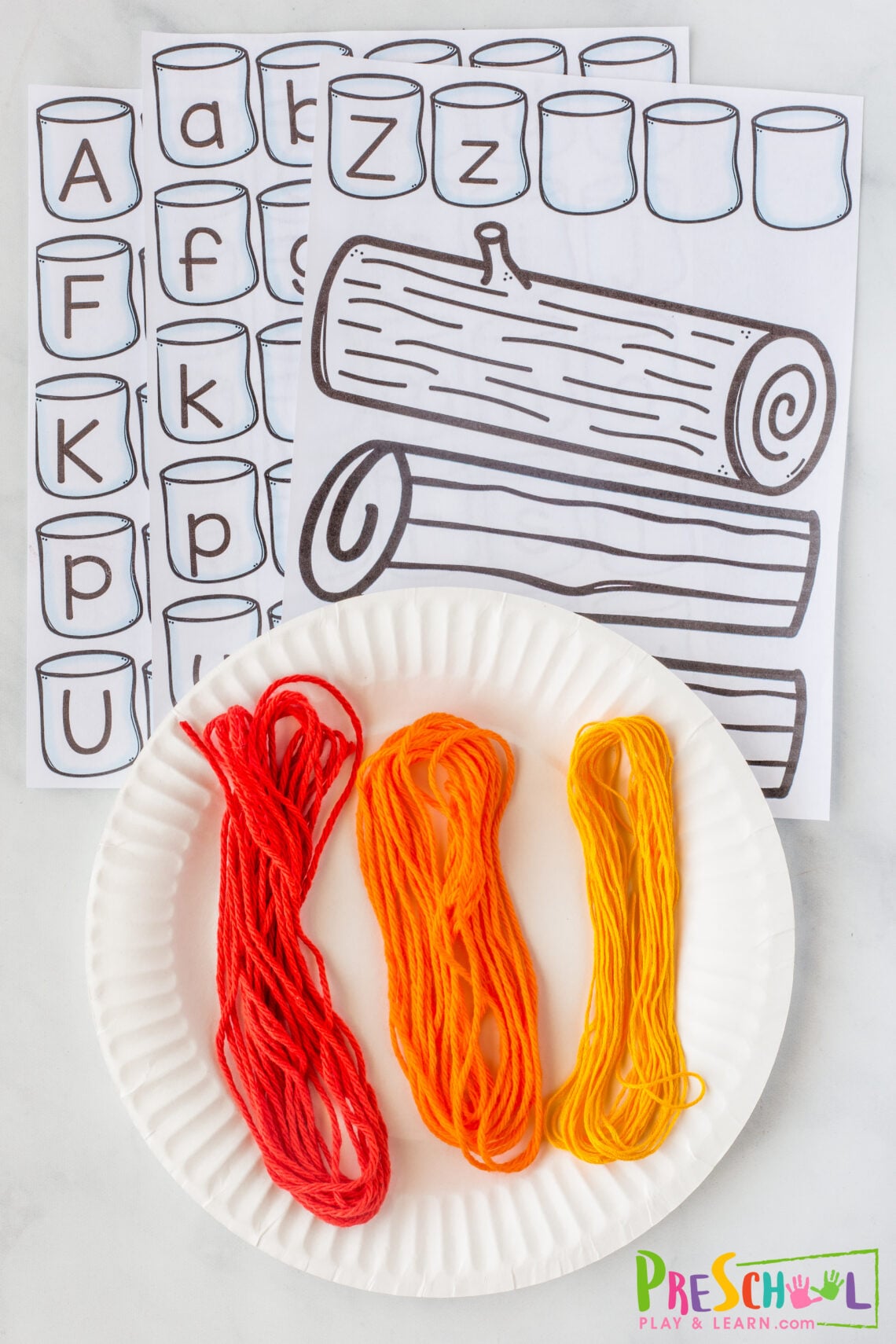🔥 Camping Name Craft for Preschool Kids - Free Printable Template