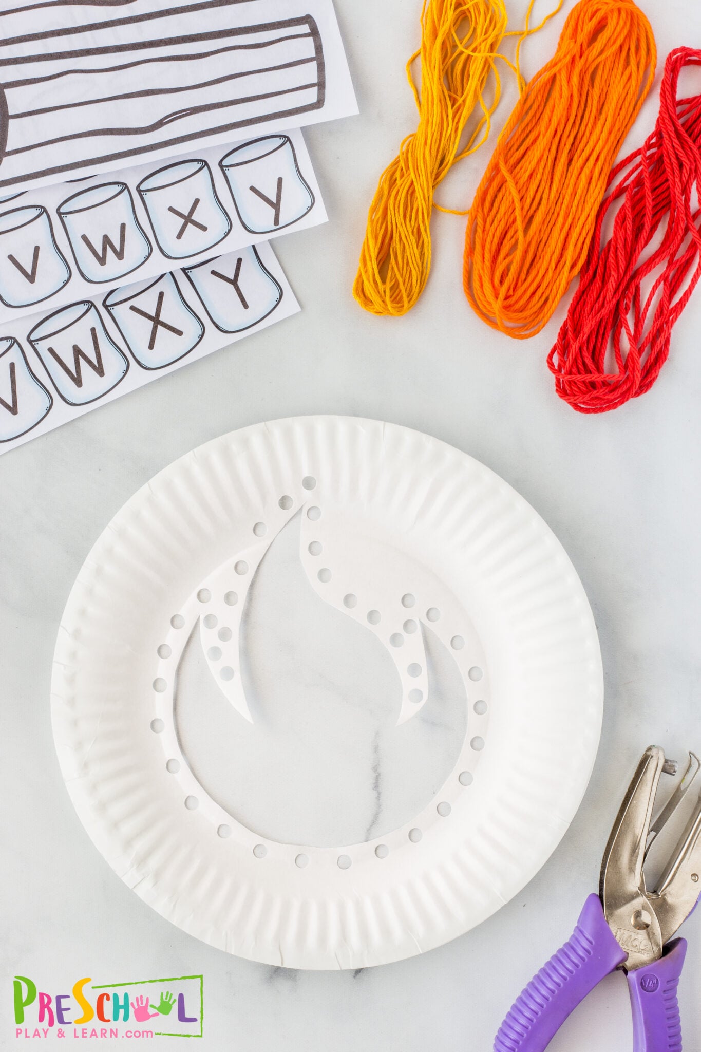 🔥 Camping Name Craft for Preschool Kids - Free Printable Template