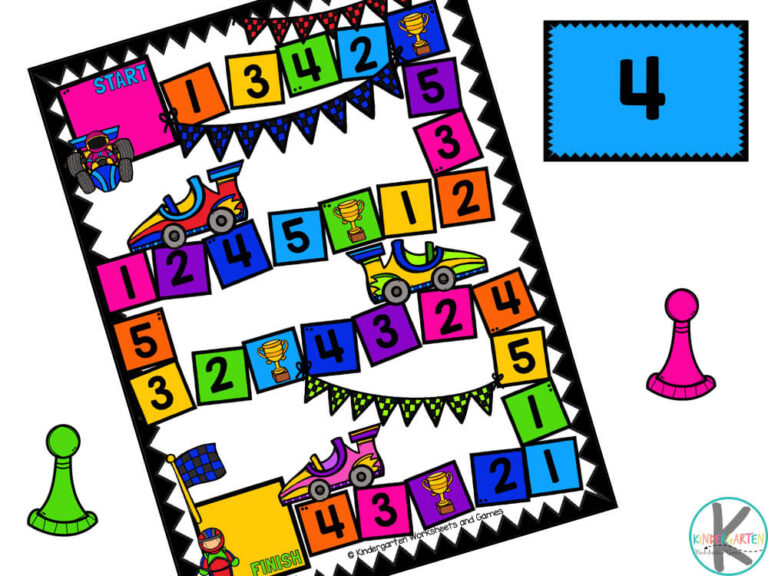  Race Car Number Recognition Game For Preschoolers
