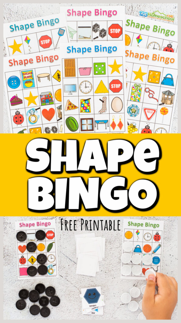 🟡🟪🔺 FREE Printable Shape I Spy Activity for Preschoolers