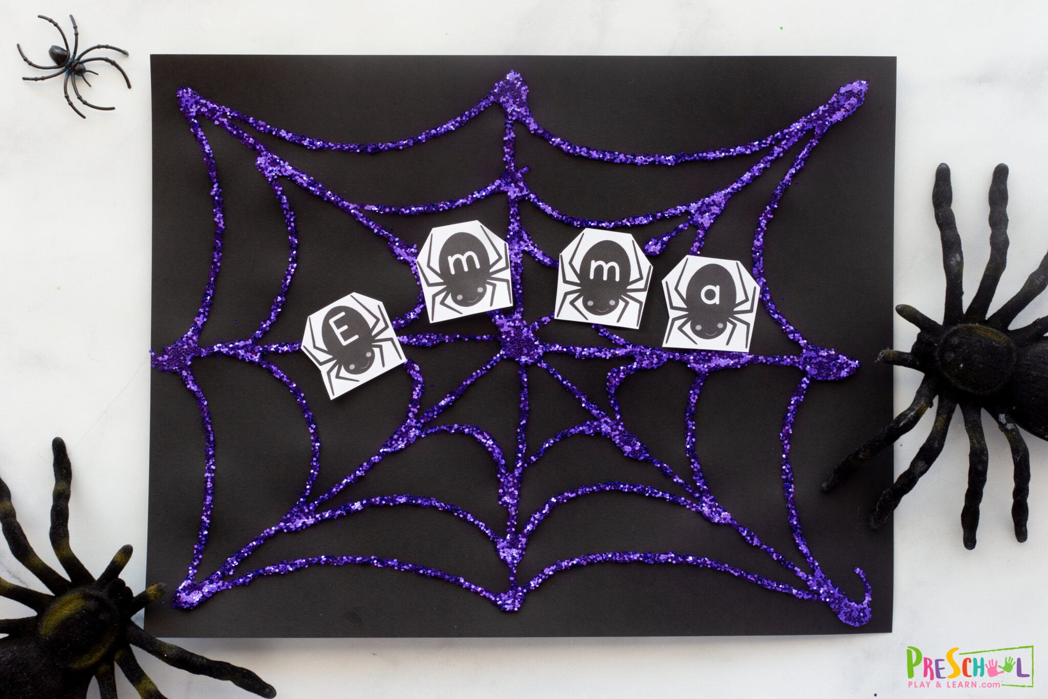 🕸️ Silly Spider Name Craft Activity for Preschoolers with FREE Printable