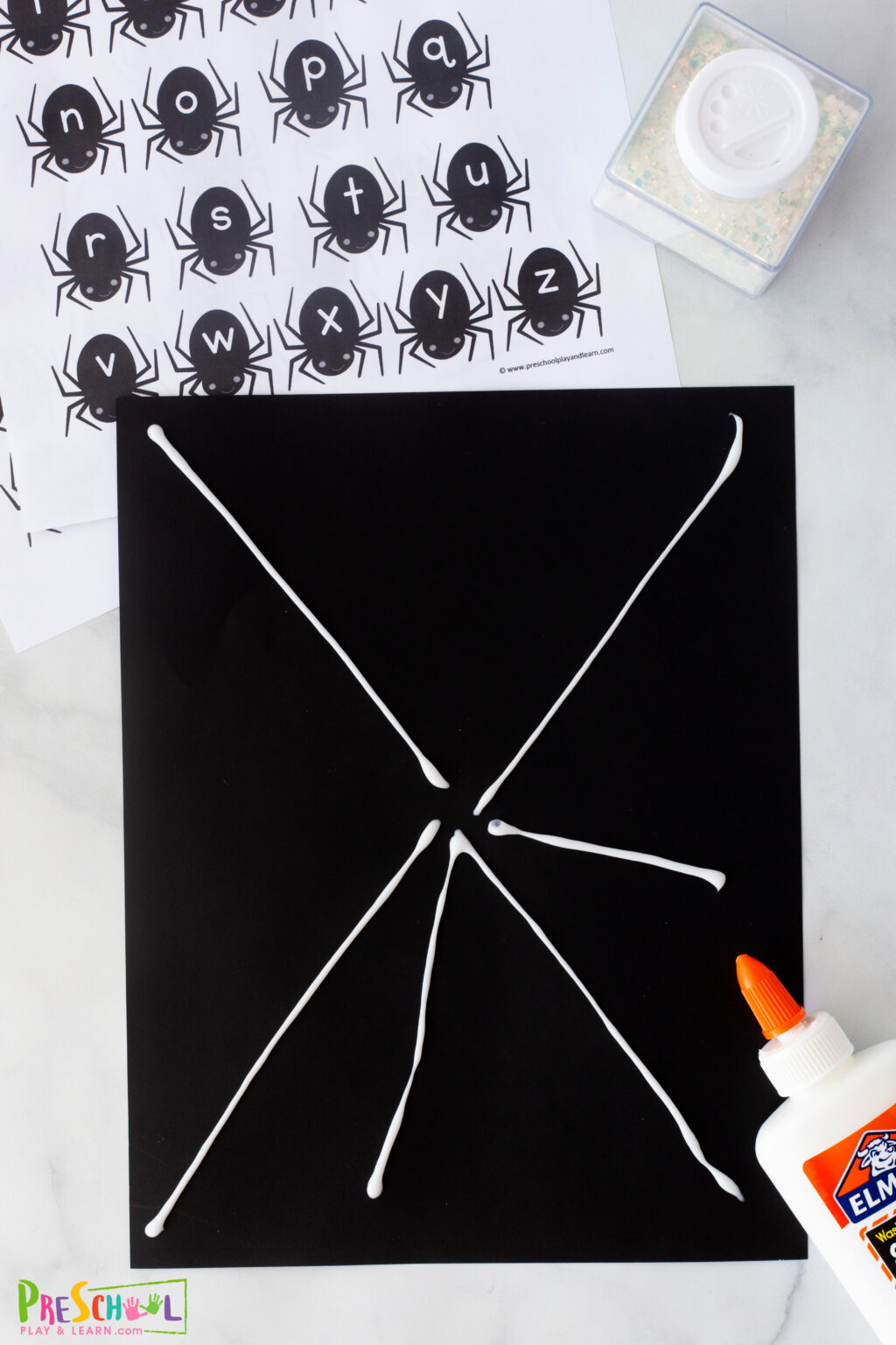 🕸️ Silly Spider Name Craft Activity for Preschoolers with FREE Printable