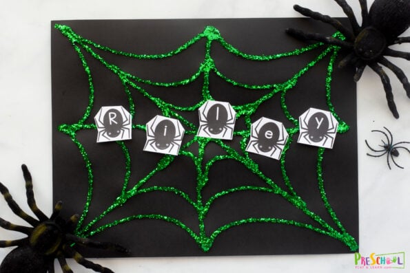 🕸️ Silly Spider Name Craft Activity for Preschoolers with FREE Printable