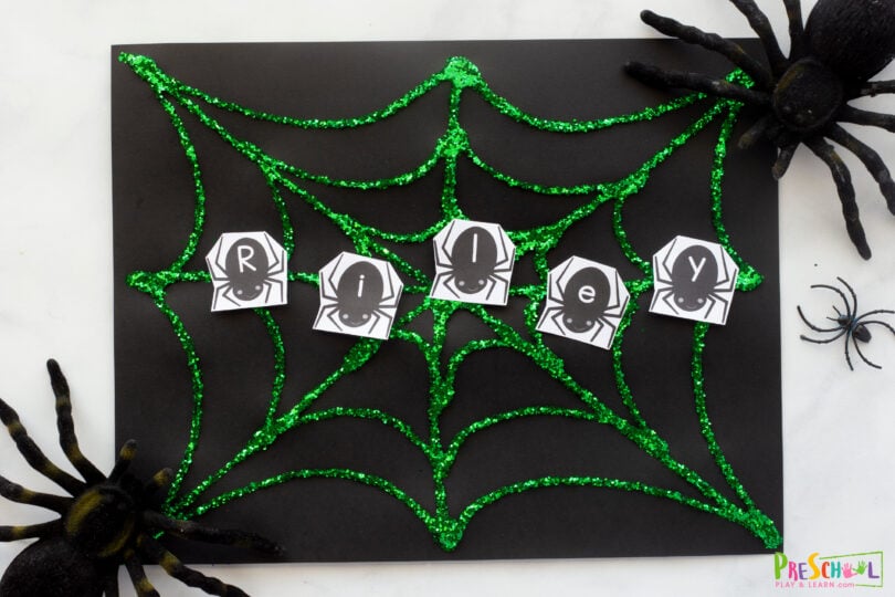 🕸️ Silly Spider Name Craft Activity for Preschoolers with FREE Printable