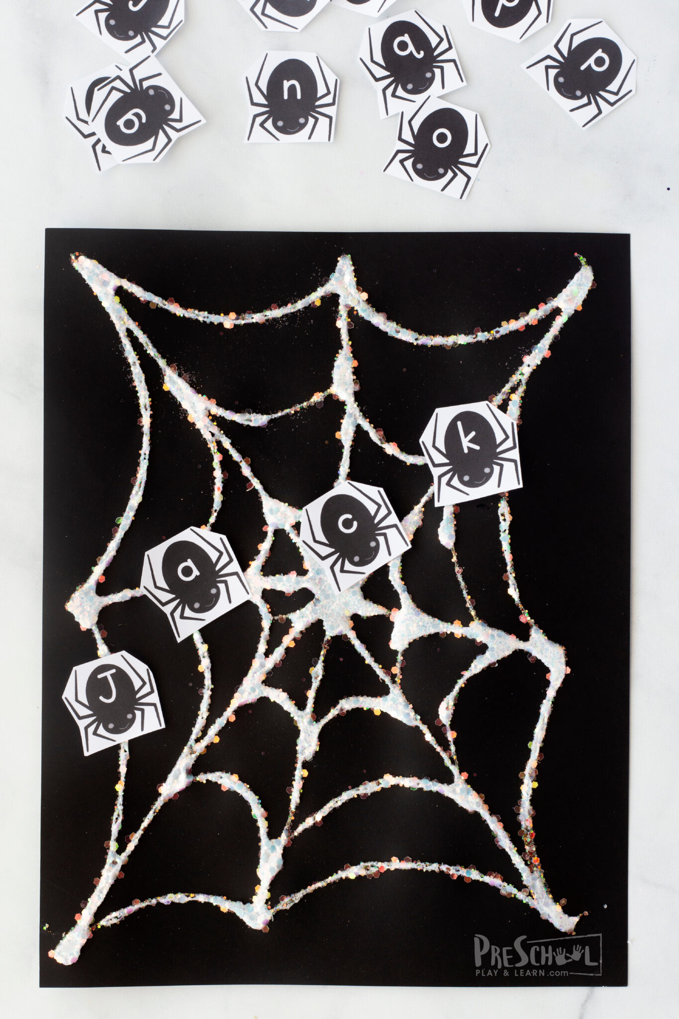 🕸️ Silly Spider Name Craft Activity for Preschoolers with FREE Printable